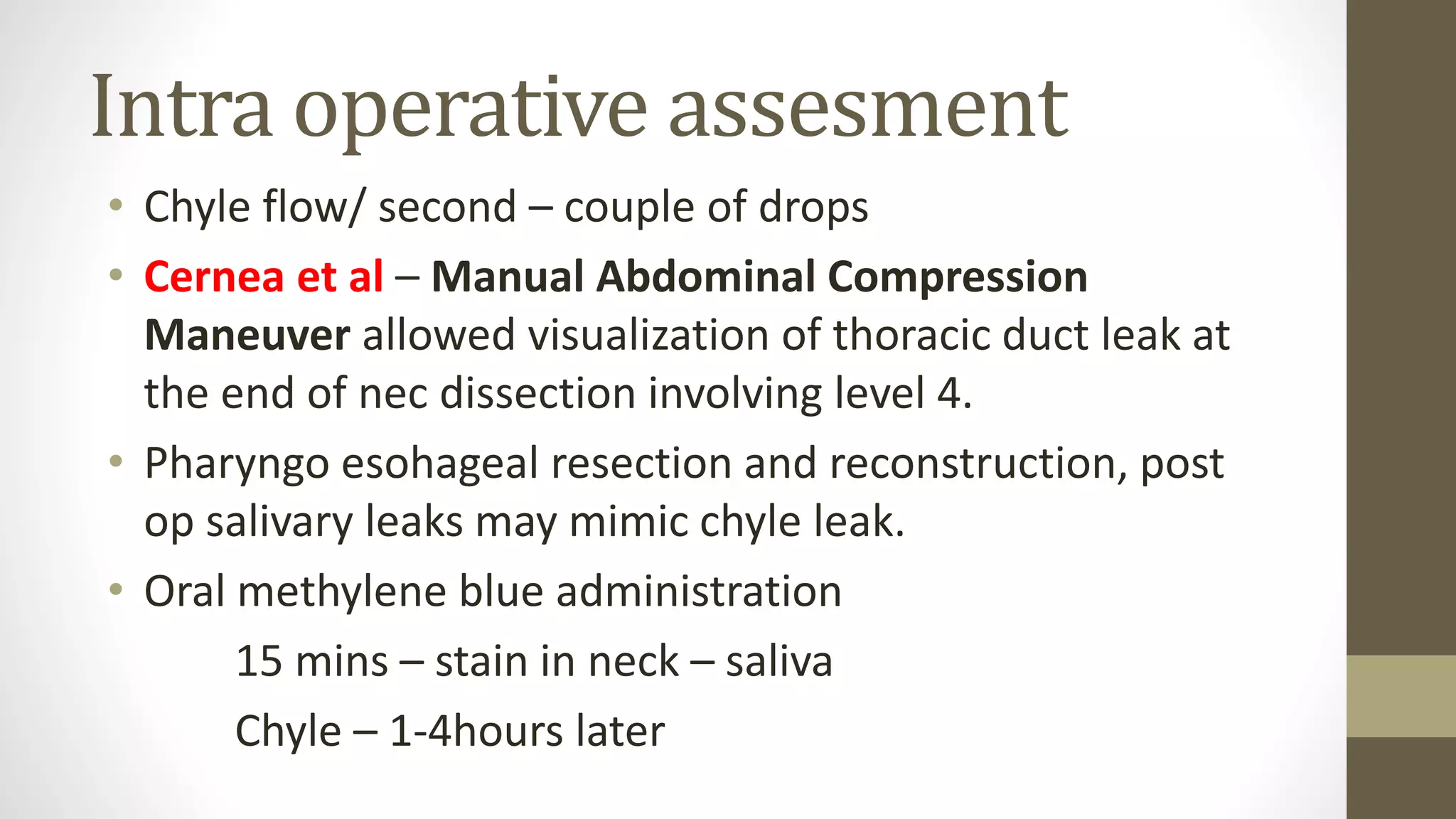 Thoracic duct injury in neck dissection | PPTX