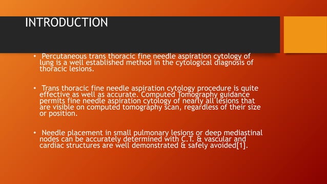 Thoracic fnac ct guided | PPTX | Lung and Respiratory Health | Diseases ...