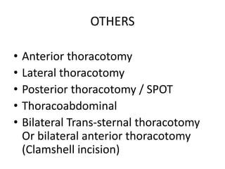 THORACIC INCISIONS a powerpoint for general surgeons | PPTX