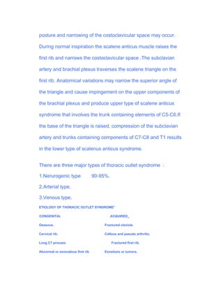 Thoracic Outlet Syndrome | DOC