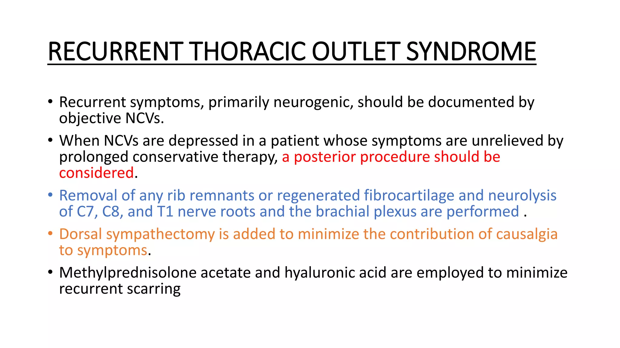 Thoracic outlet syndrome | PPTX