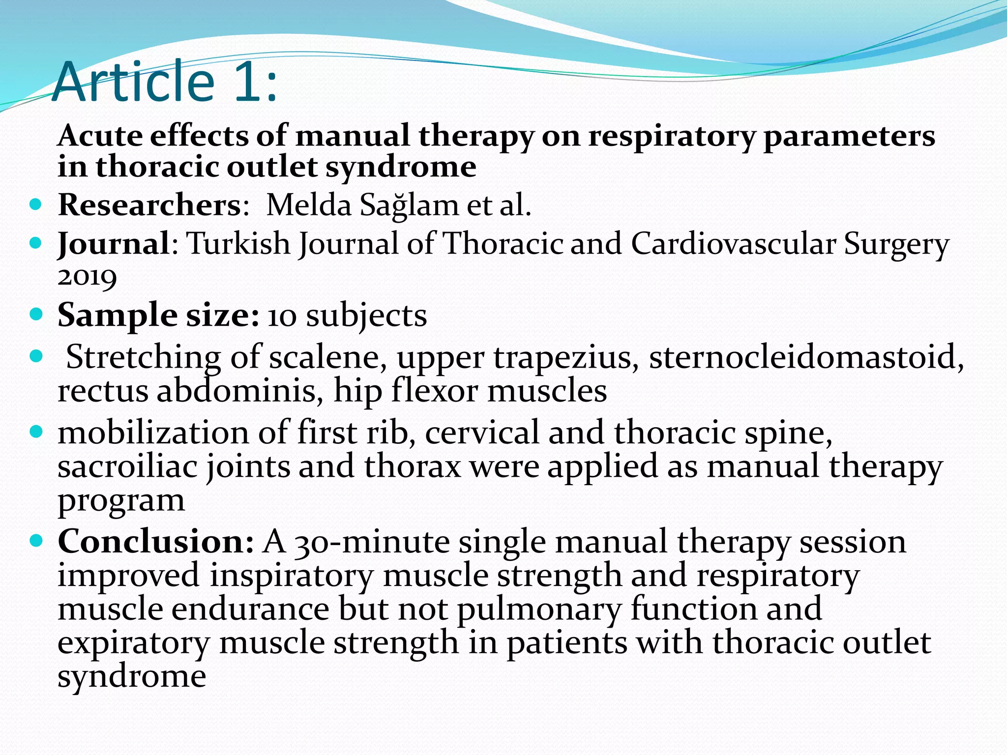 Thoracic outlet syndrome/ TOS | PPTX