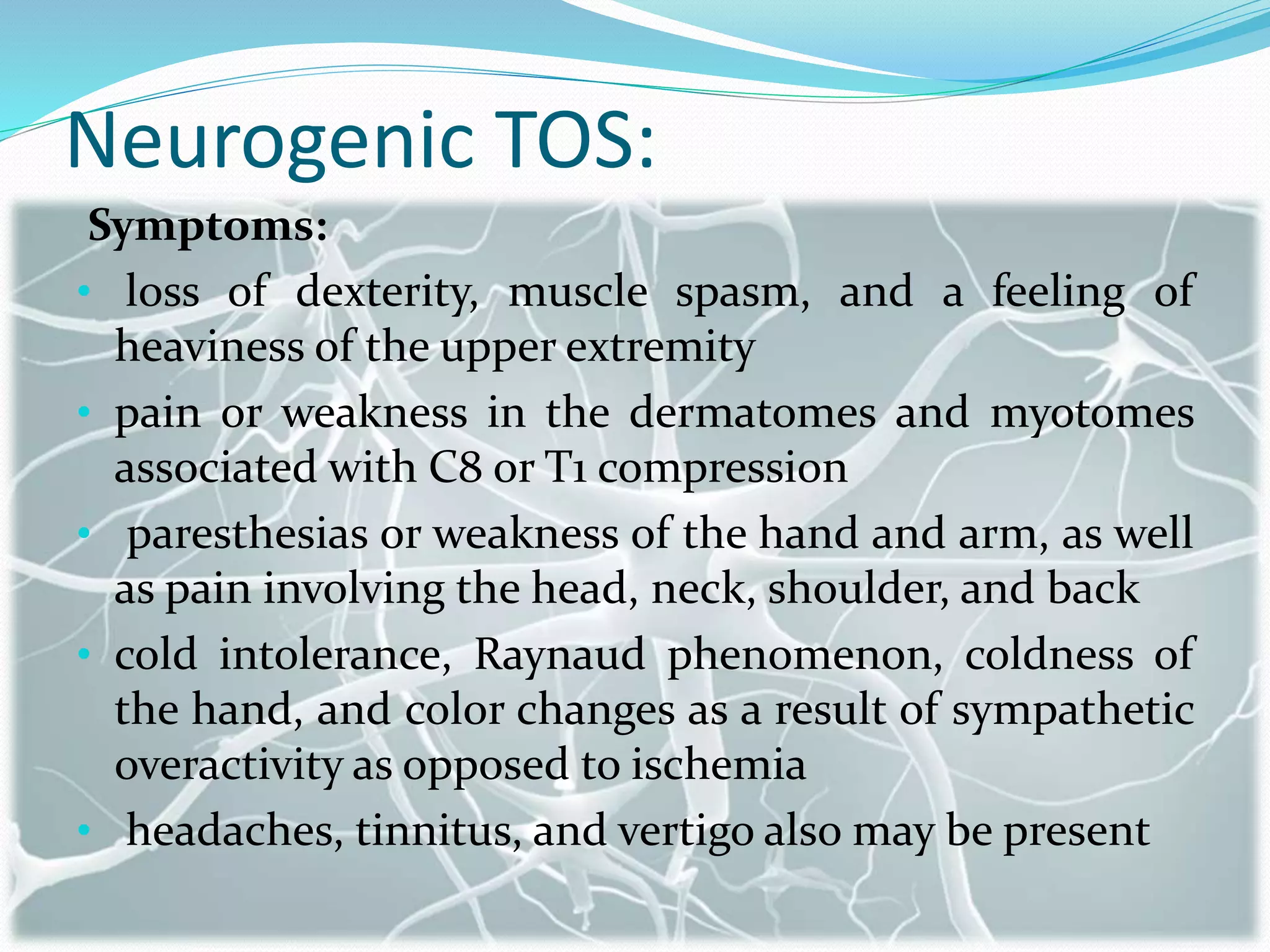 Thoracic outlet syndrome/ TOS | PPTX