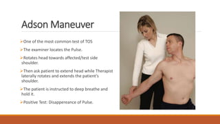 Thoracic Outlet Syndrome and Physiotherapy Management | PPTX