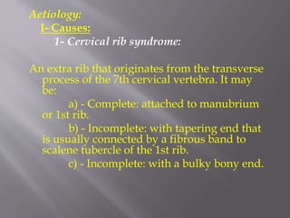 Thoracic outlet syndrome | PPT