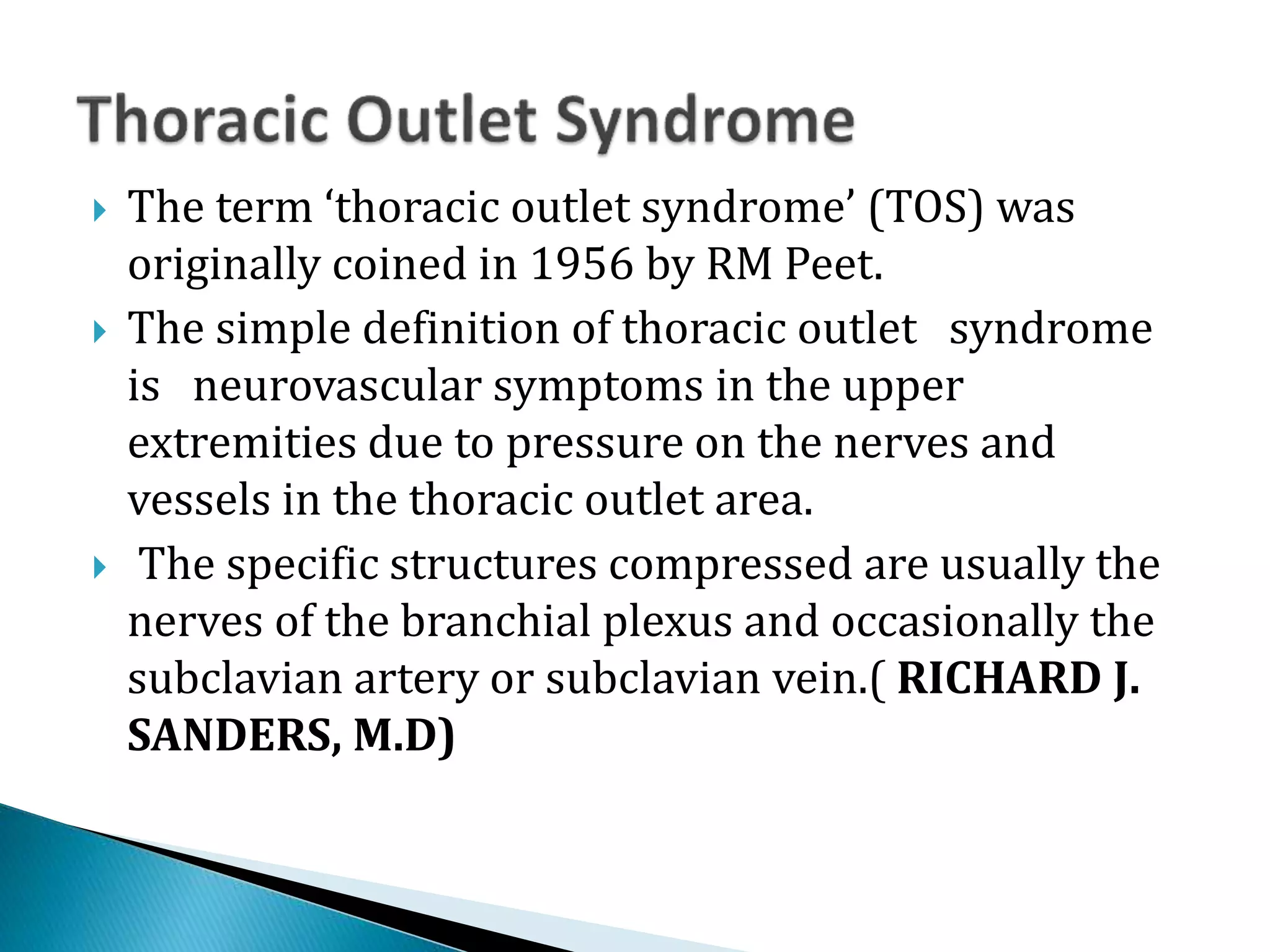 Thoracic outlet syndrome | PPTX