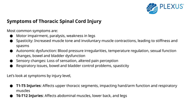 Understanding thoracic Spinal Cord Injury : A Comprehensive Guide | PPT