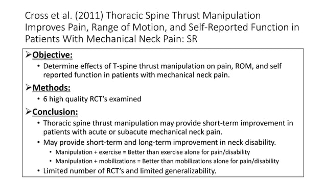 Thoracic spine manipulation | PPTX