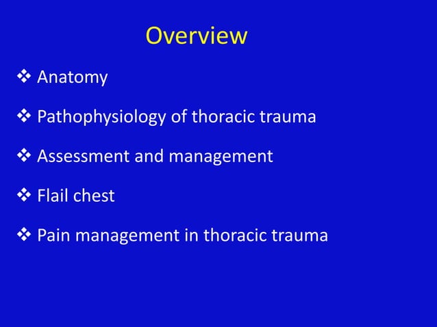 Thoracic trauma and pain management | PPT