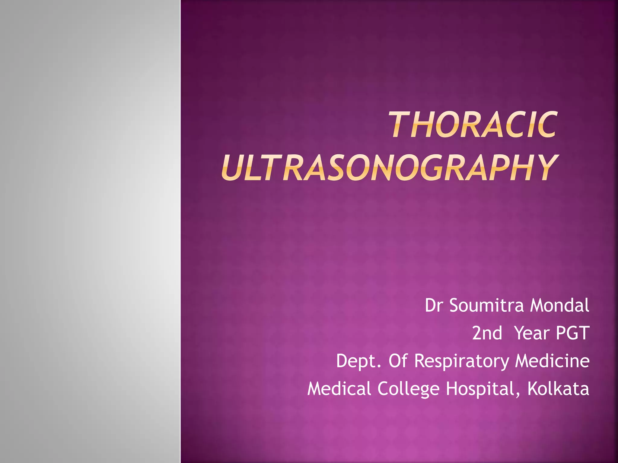 Thoracic ultrasonography ULTIMATE | PPTX