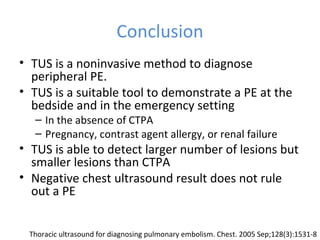 Thoracic Ultrasound For Diagnosing Pulmonary Embolism | PPT