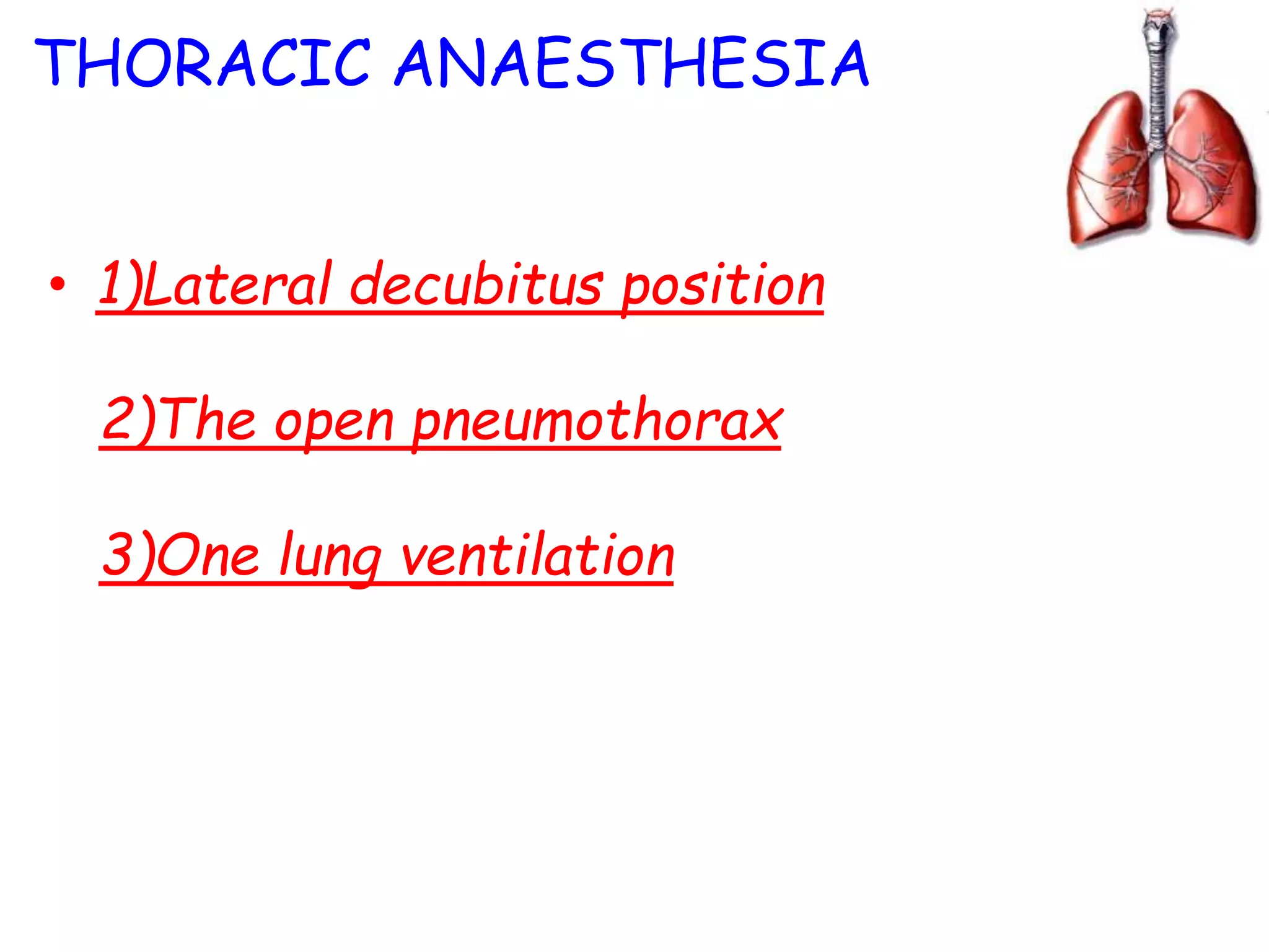 Thoracic surgery anesthesia | PPTX