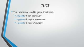 Thoracolumbar fractures classification | PPTX