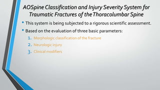 Thoracolumbar fractures classification | PPTX