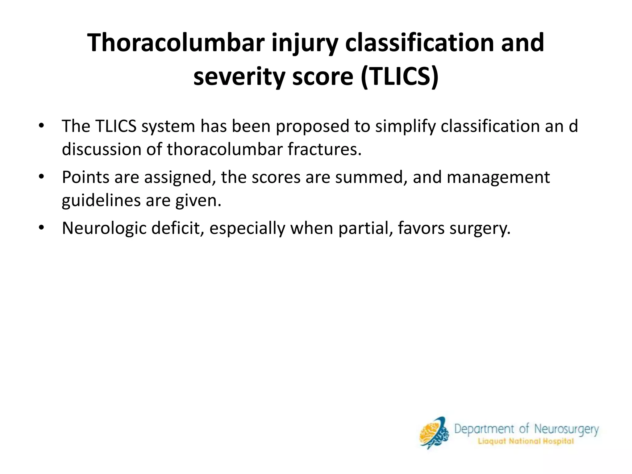 Thoracolumber fractures | PPTX
