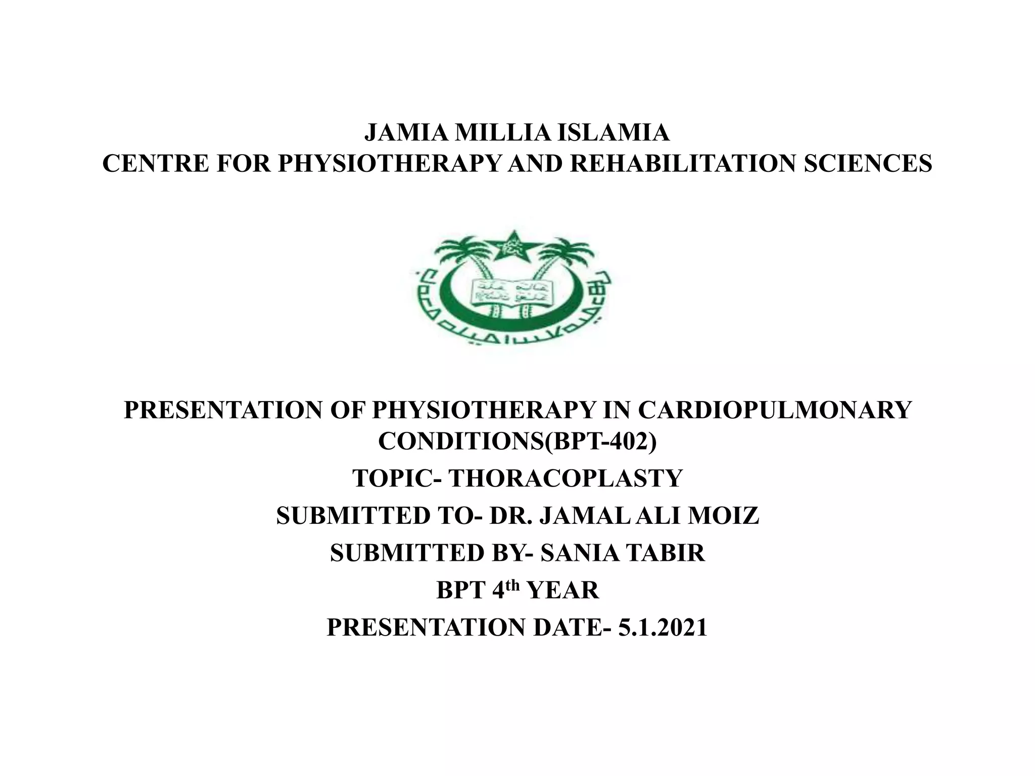 Thoracoplasty. | PPTX