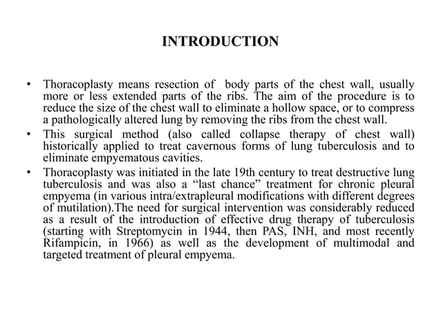 Thoracoplasty. | PPTX | Physical Therapy | Wellness