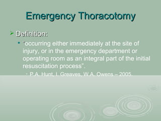 Emergency Thoracotomy | PPT
