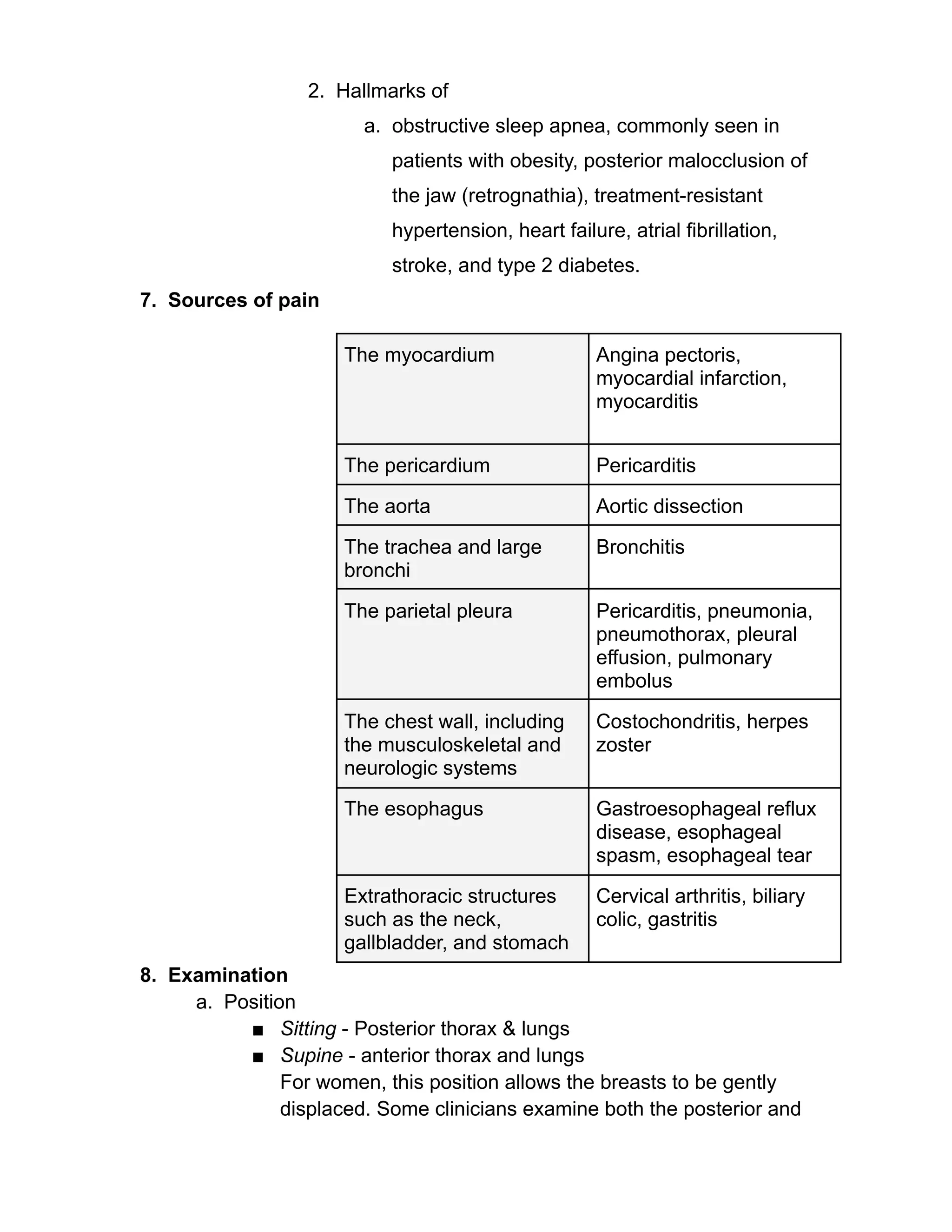 Physical Examination of Thorax | PDF
