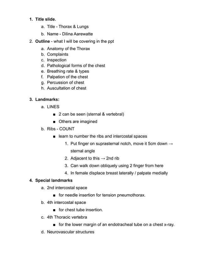 Physical Examination of Thorax | PPT