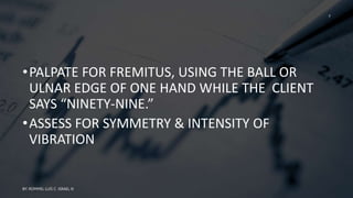 THORAX AND LUNGS ASSESSMENT | PPTX