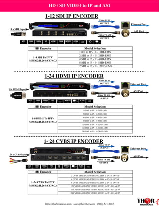 Thor Broadcast & Thor Fiber Short Form Catalog | PDF