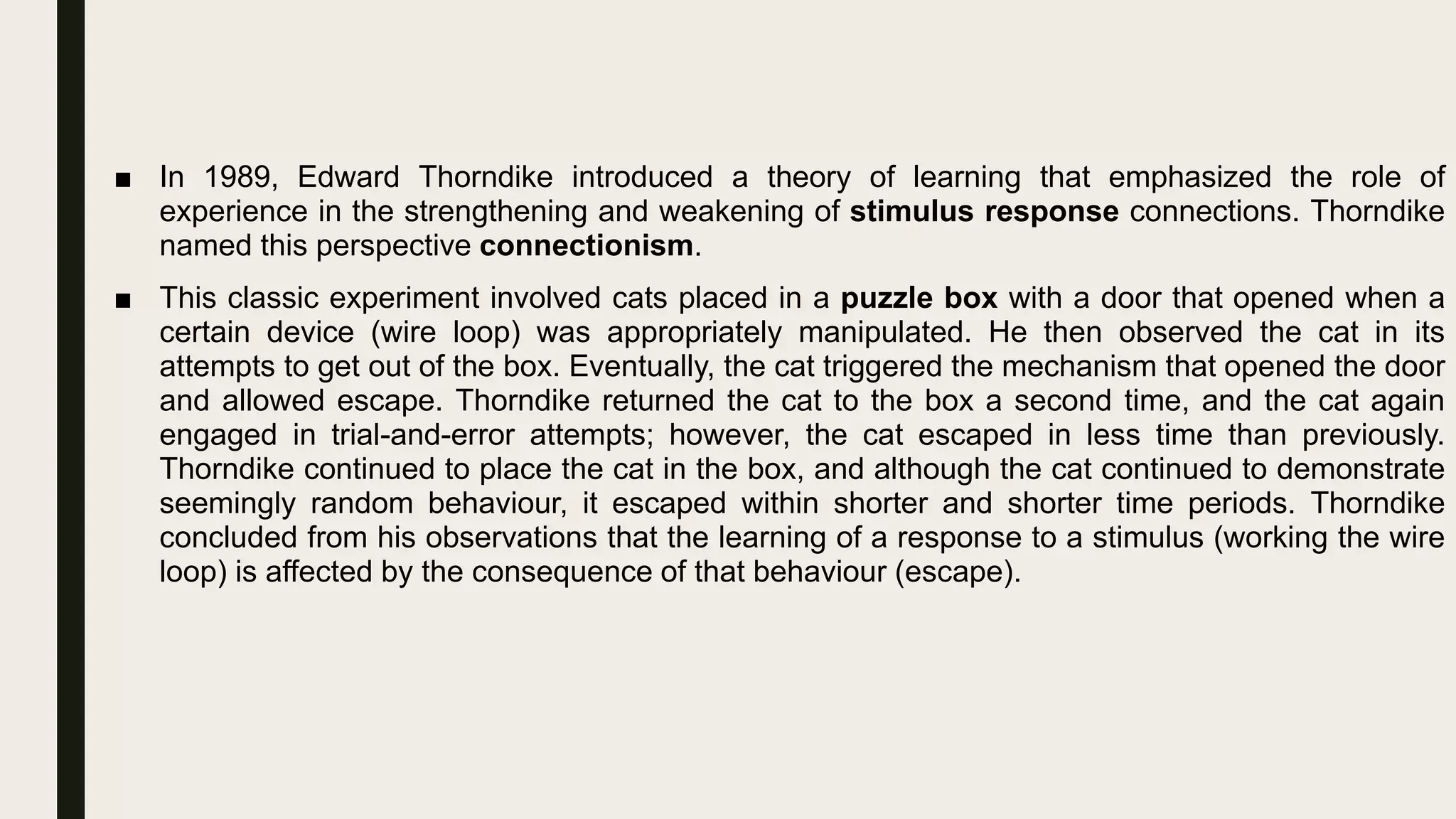 Thorndike Learning Theory | PPT