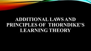 Thorndike's Connectionism Theory | PPTX