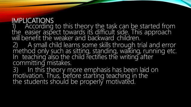 Thorndike's Connectionism Theory | PPTX | Parenting Children Aged 4-11 ...