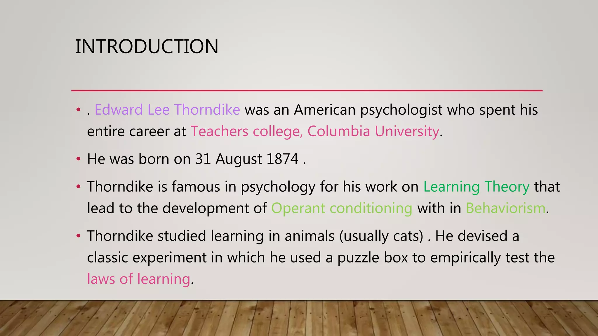 Thorndike's bond theory | PPT