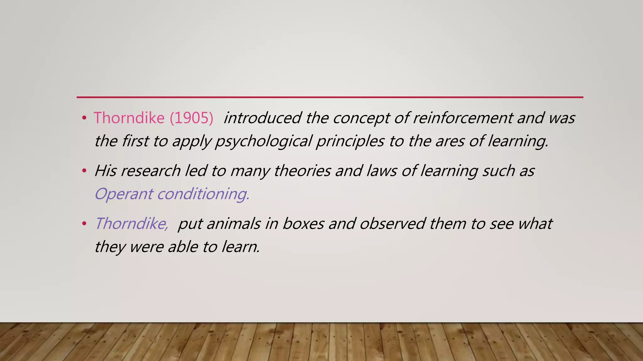 Thorndike's bond theory | PPT