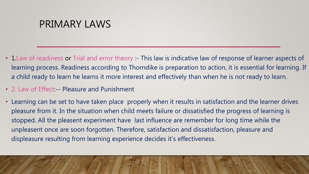 Thorndike's bond theory | PPT