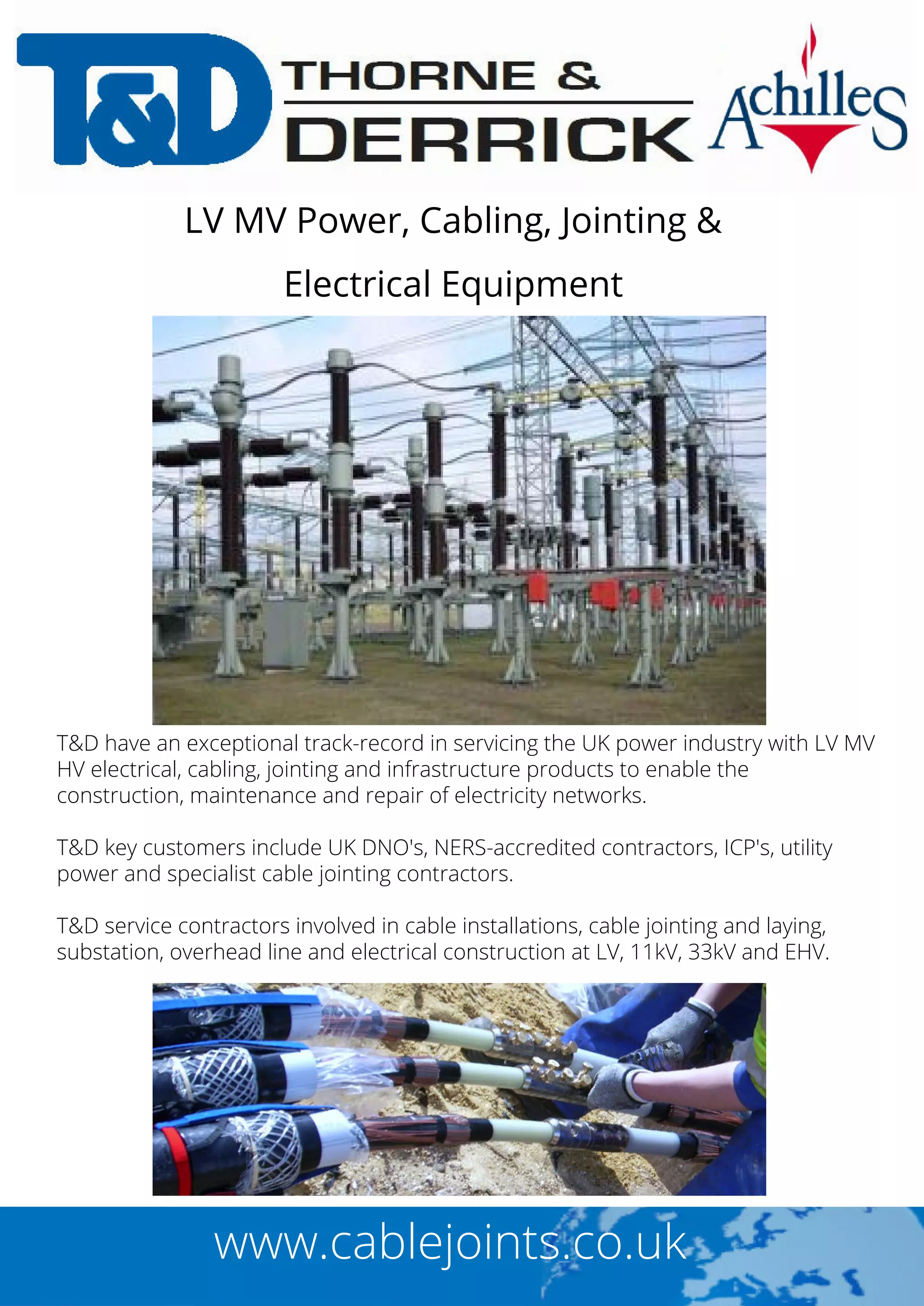Thorne & Derrick E-Brochure - LV MV Power, Cabling, Jointing ...