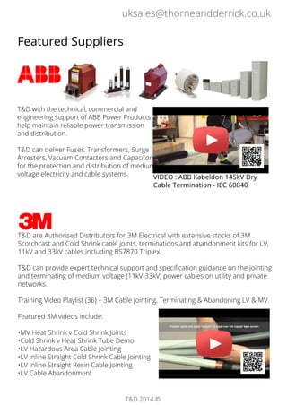 Thorne & Derrick E-Brochure - LV MV Power, Cabling, Jointing ...