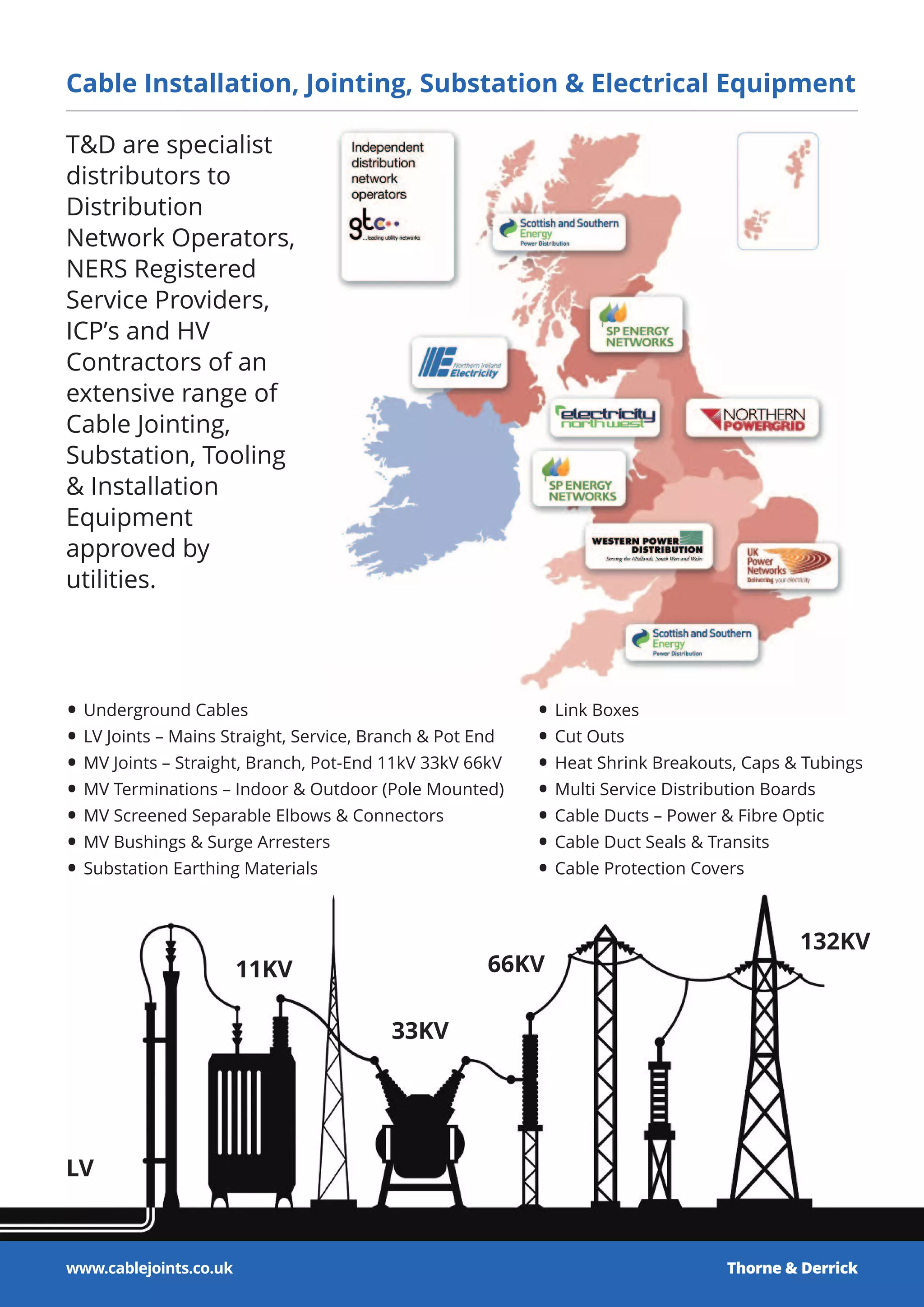 THORNE + DERRICK : LV, MV & HV Cable Installation, Jointing, Substation ...