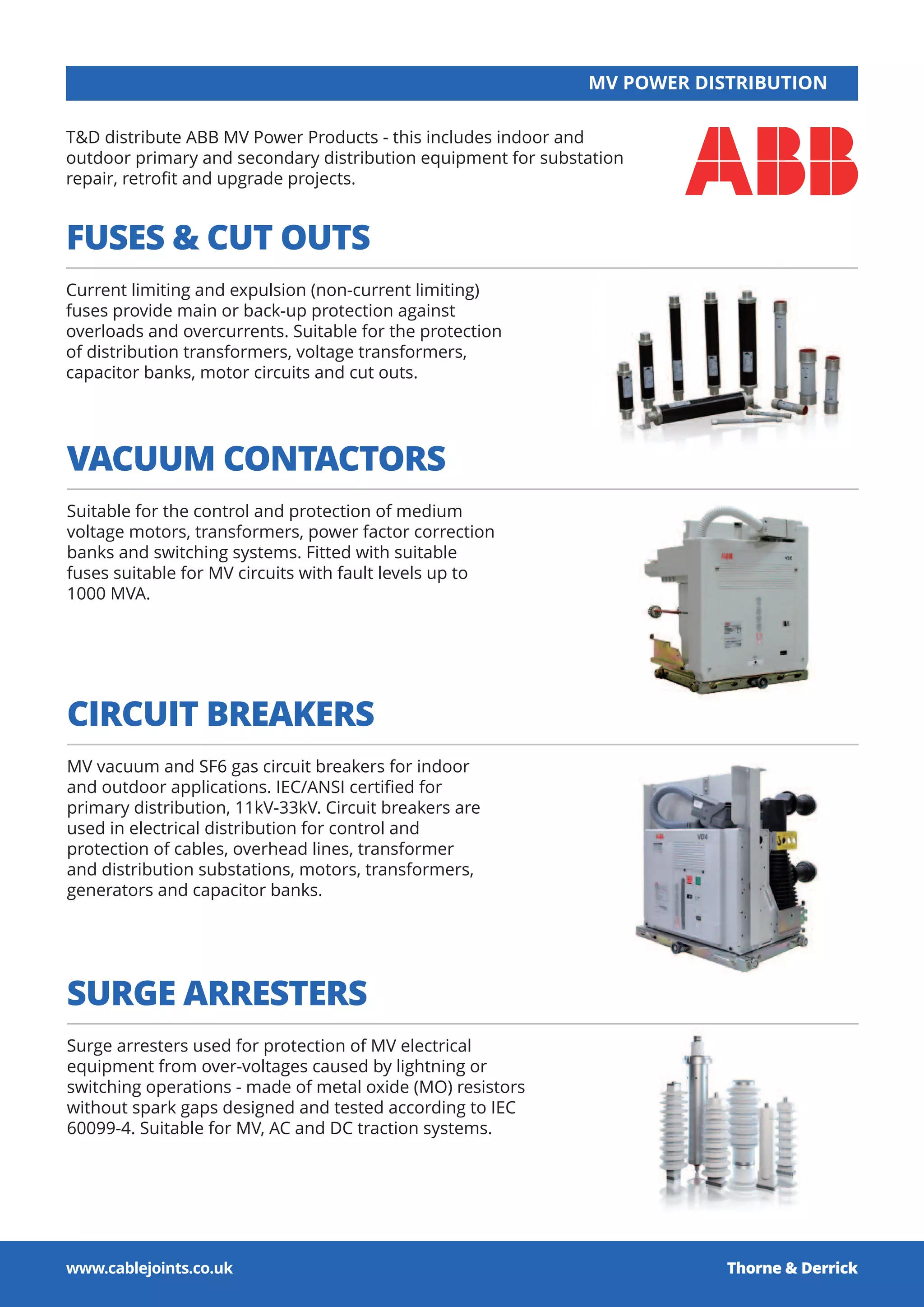 THORNE + DERRICK : LV, MV & HV Cable Installation, Jointing, Substation ...