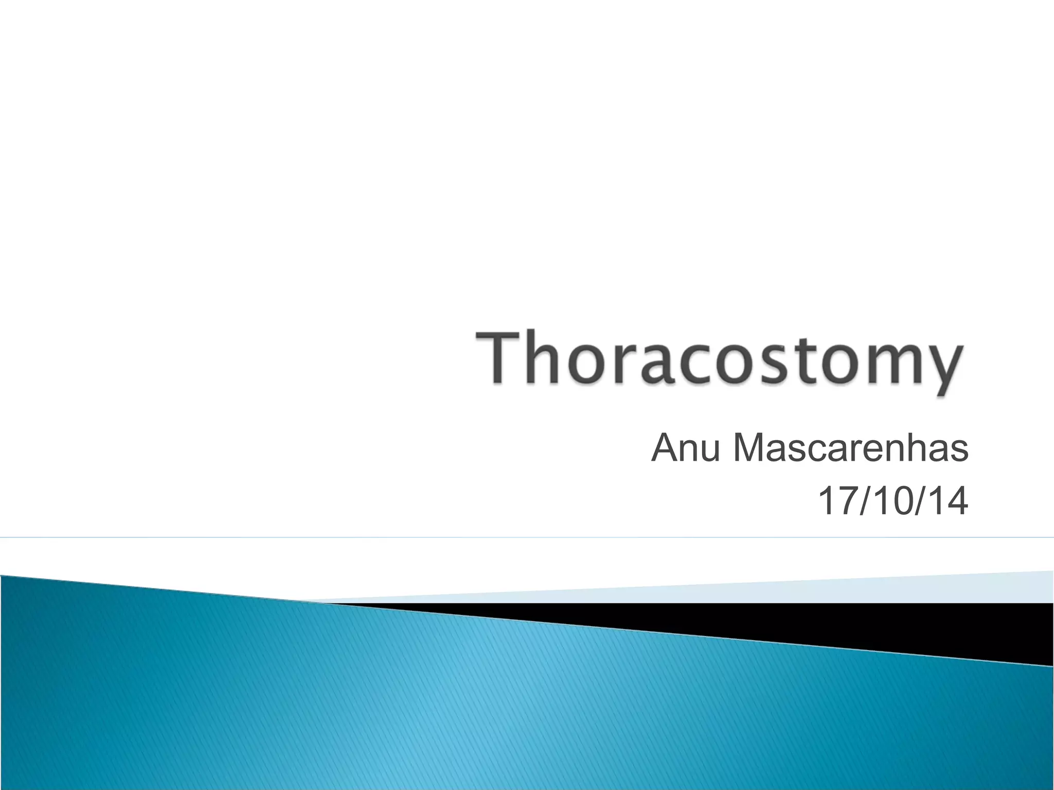 Thoracostomy indications and options | PPT
