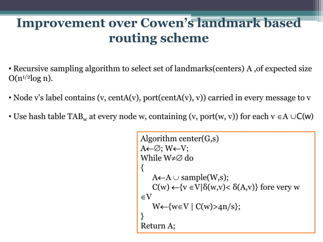 Thorup Zwick Compactrouting Scheme Ppt