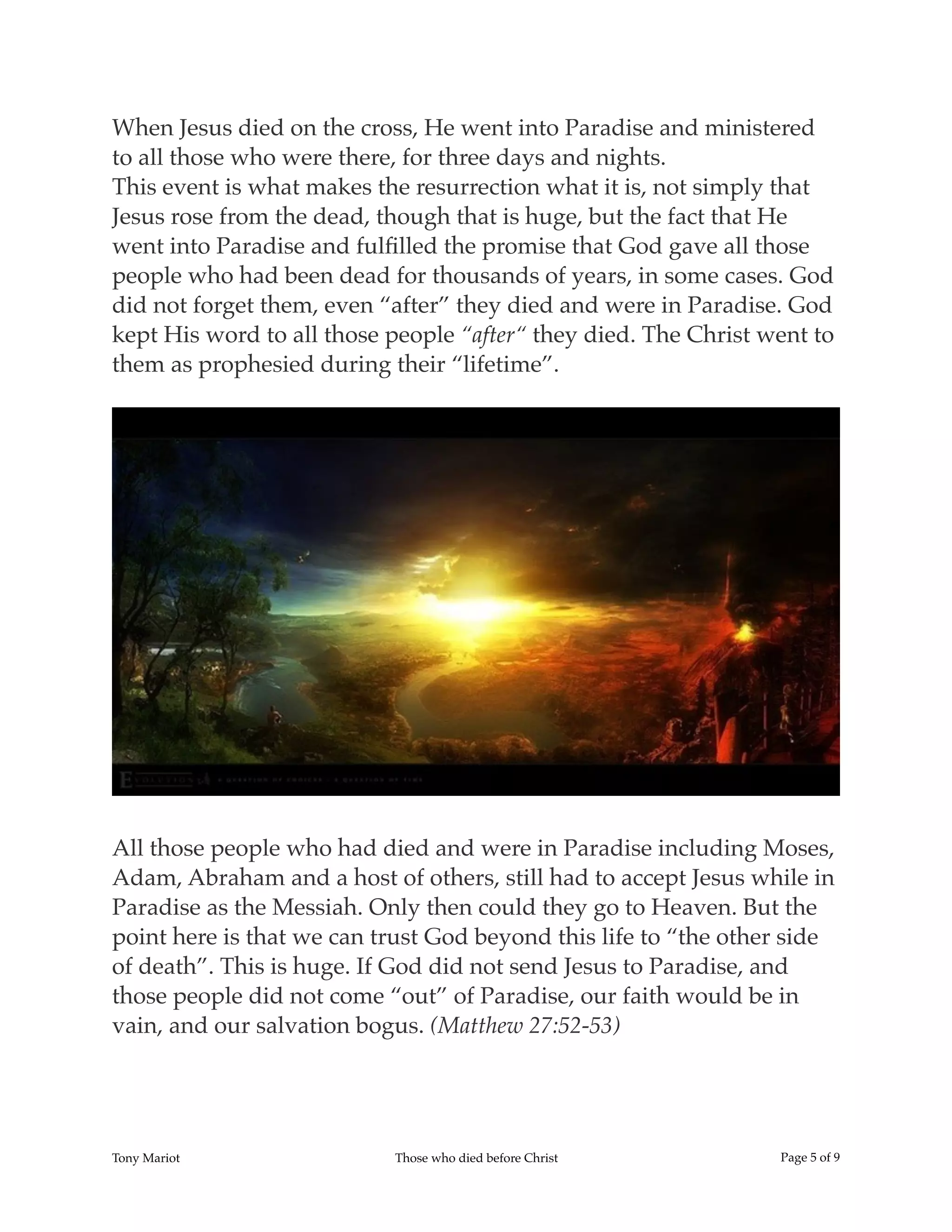 Those Who Died Before Christ | PDF