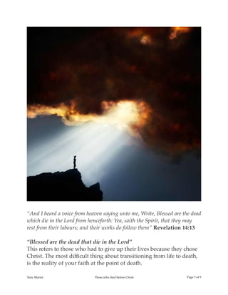 Those Who Died Before Christ | PDF