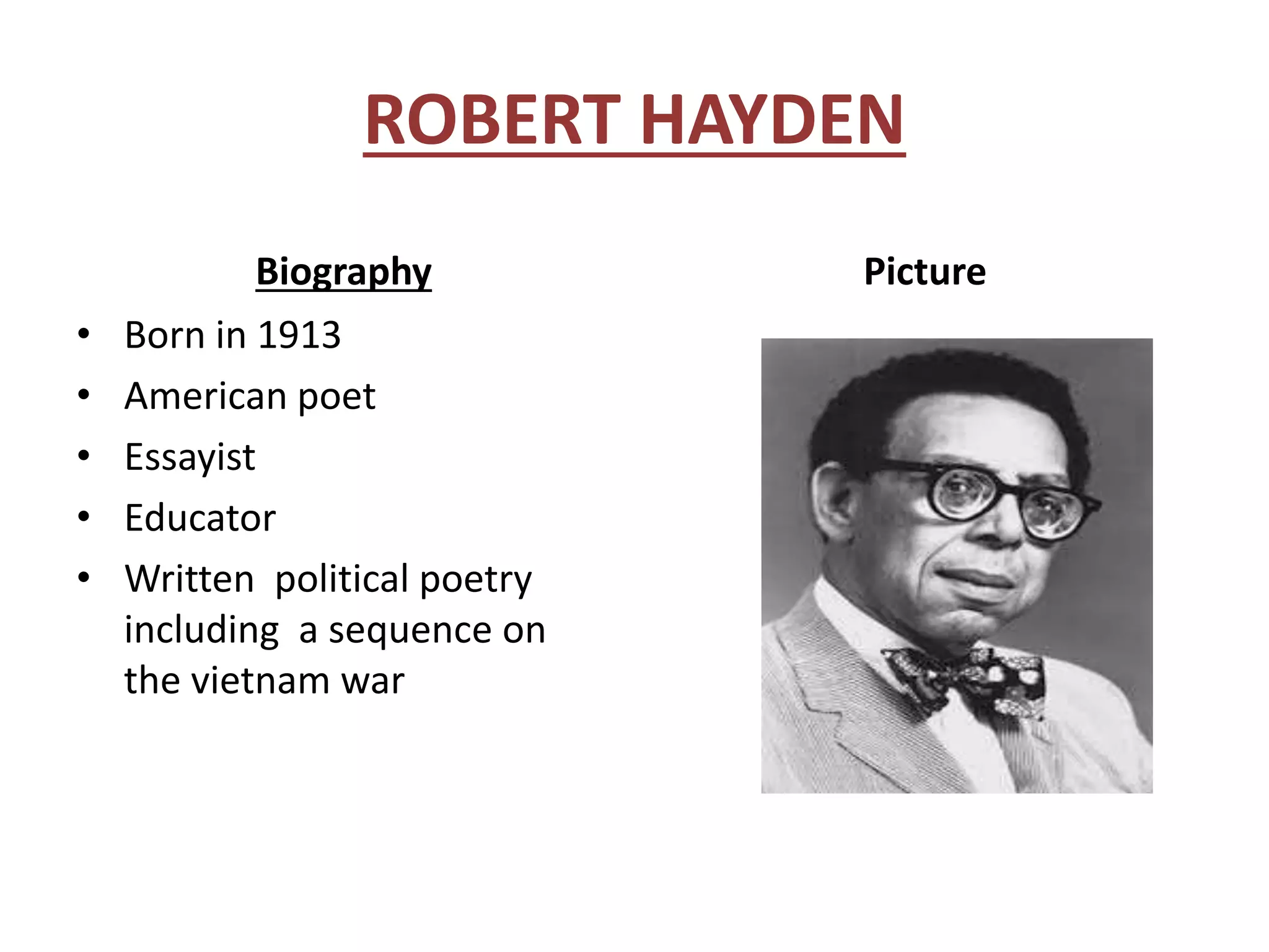 Those winter sundays by robert hayden | PPTX | Poetry | Books and ...