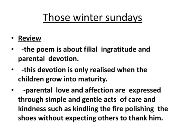 Those winter sundays by robert hayden | PPTX | Poetry | Books and ...