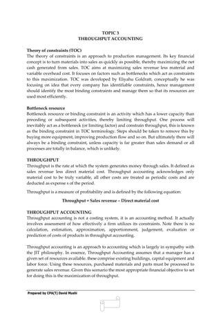 Throughput Accounting.pdf notes from accounting and finance | PDF