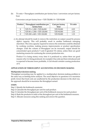 Throughput Accounting.pdf notes from accounting and finance | PDF