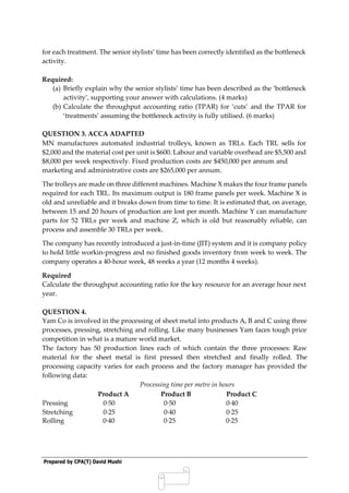 Throughput Accounting.pdf notes from accounting and finance | PDF