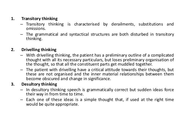 Thought disorders 1 dr. arpit