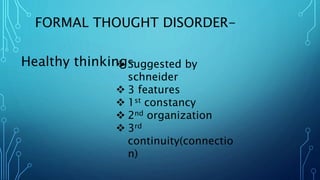 Thought disorders22.pptx disorder of thoughts | PPTX