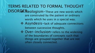 Thought disorders22.pptx disorder of thoughts | PPTX