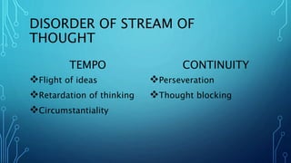 Thought disorders22.pptx disorder of thoughts | PPTX