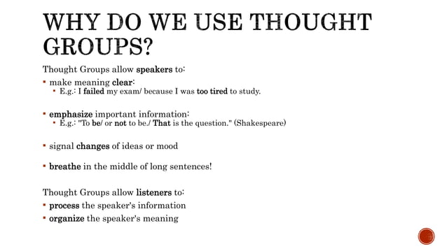 Thought groups - Intonation - Speaking.pptx